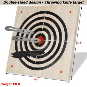 Heavy Wooden Axe Throwing Target & Knife Throwing Target with Handles