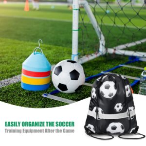 24 Pieces Soccer String Bag Drawstring Back Sack with Reflective Stripe Soccer Bags Soccer Draw String Bag Soccer Team Bag Drawstring Soccer Bag Team Sports Bags for Yoga Dance Swimming Supplies