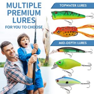 TRUSCEND Widely Used Fishing Bait Rigs Worth Ever Penny, Selected Fishing Lures & Tackle Kit for Starter Freshwater Fishing, Economic/Giftable/Premium Fishing Gear Set Available, Perfect Fishing Gifts