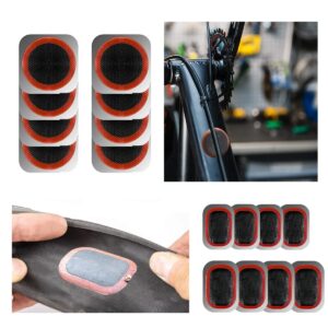 EDIONS Bike Inner Tube Patch Kits, Bicycle Tire Repair Kit with Glueless Self-Adhesive Patches, Vulcanizing Patches, Metal Rasp, Portable Storage Box for Bicycle, Motorcycle, Inflatable Rubber (Set 2)