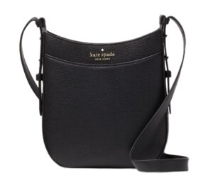 kate spade leila pebbled leather crossbody purse (black)