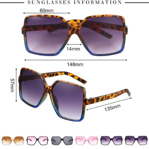 Coume 12 Pairs Square Oversized Sunglasses Shades Retro Square Sunglasses for Women Men Trendy Sunglasses Y2k Sunglasses