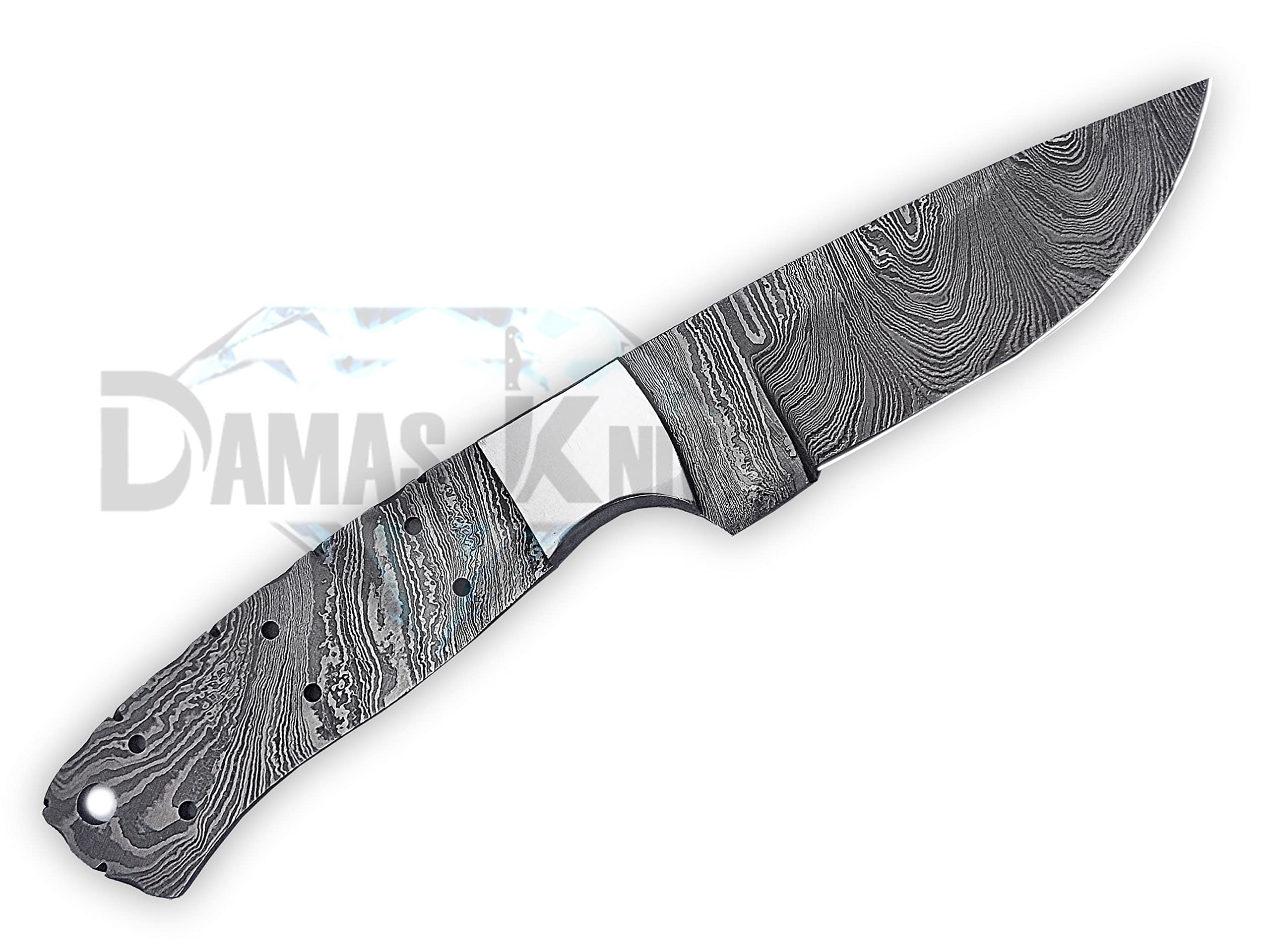 Custom Handmade Damascus Steel Blank Blade for Knife Making With Steel Bolster HB 16