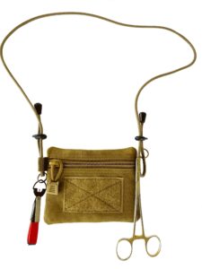 river canyon - pouch lanyard with nippers - this fly fishing lanyard has a water-resistant zipper pouch, nippers are also included. there is a loop to hang your hemostat. two more rings to hang tools