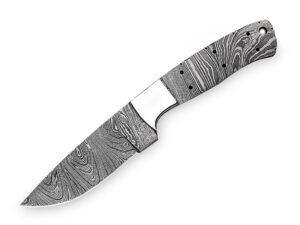 custom handmade damascus steel blank blade for knife making with steel bolster hb 16