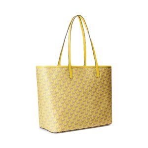 LAUREN Ralph Lauren Coated Canvas Medium Collins Tote Birch Tan/Parchment/Yellow Lily One Size