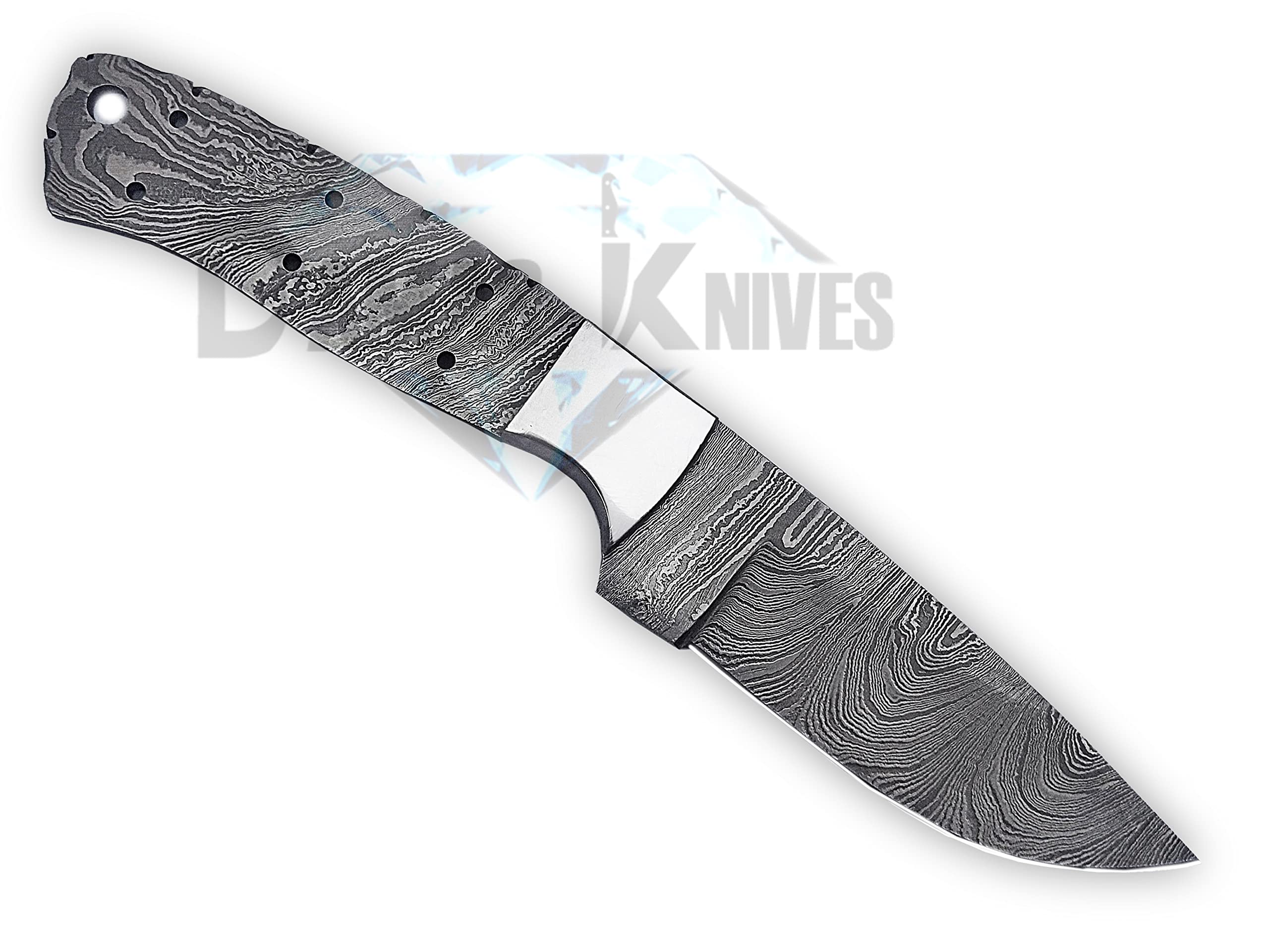 Custom Handmade Damascus Steel Blank Blade for Knife Making With Steel Bolster HB 16