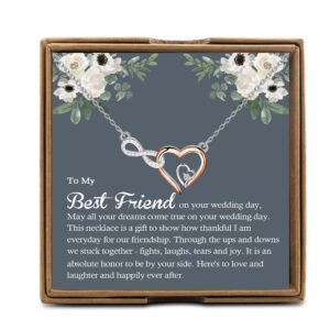 okeych best friend gift to bride, to my best friend on her wedding day necklace, bride gift from maid of honor, wedding gift (to my best friend may necklace)