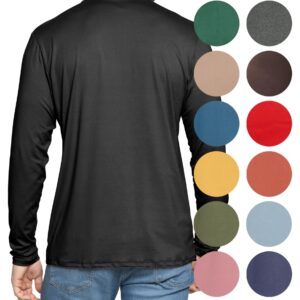 STRETCH IS COMFORT Men's Long Sleeve Mock Neck Turtleneck Black X-Large