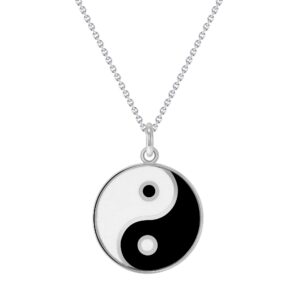 pome yin and yang pendant necklace in sterling silver, made in america (pendant only, large pendant)