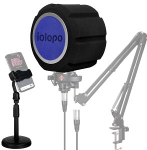 microphone windscreen,professional thick wind shield pop filter, acoustic filter for 1.77 inch-2.36 inch recording studios microphones,sound-absorbing foam that reduces noise and reflections