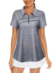 miss fortune womens athletic tops short sleeve moisture wicking shirts, fit for golf gym tennis hiking ruuning