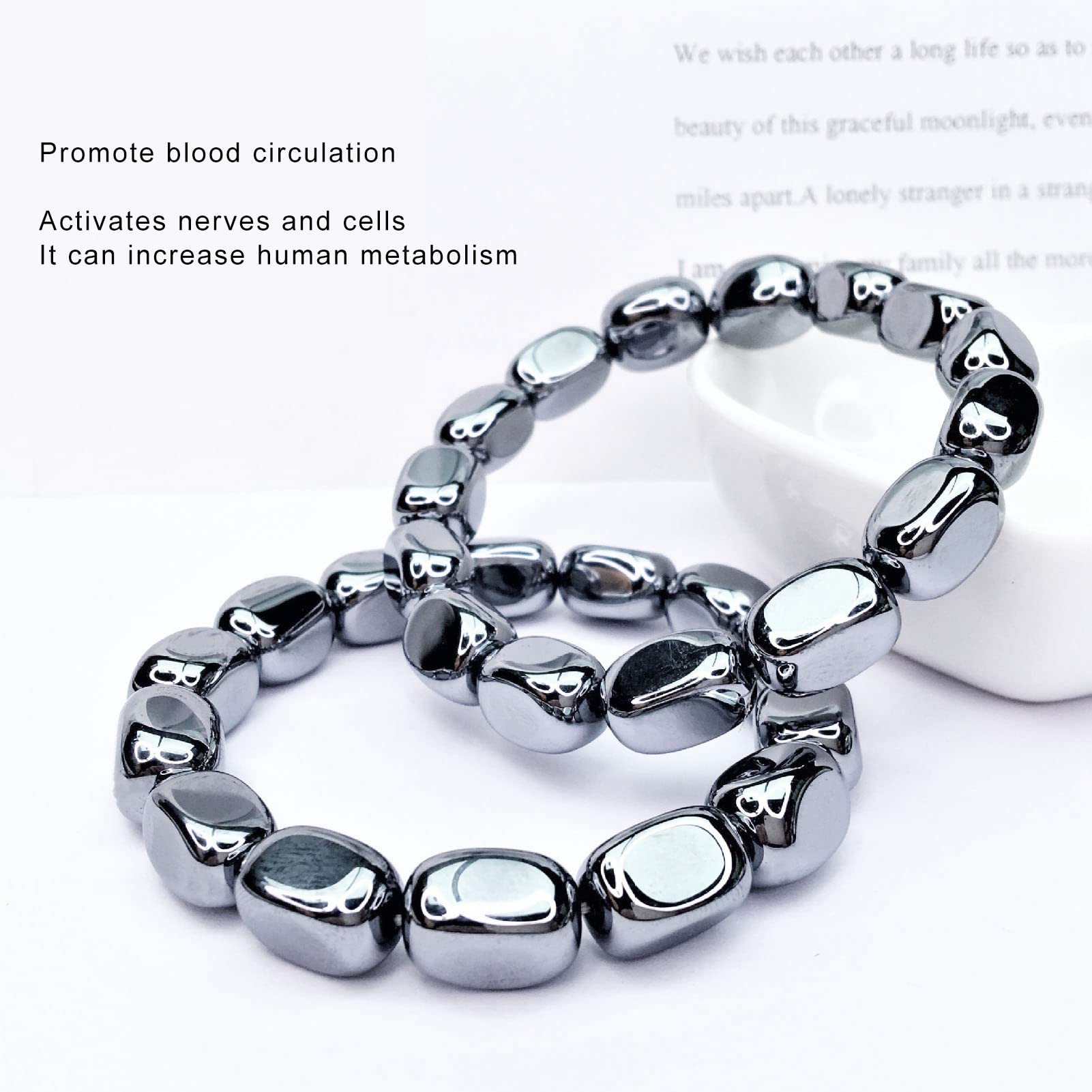 Terahertz Bracelet Loose Elastic Beads Terahertz Bracelet Bracelet Gift Stone for Women Men