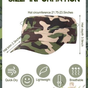 8 Pcs Military Style Caps for Men Cadet Army Adjustable Unisex Washed Cotton Cadet Hat for Women (Classic Style)