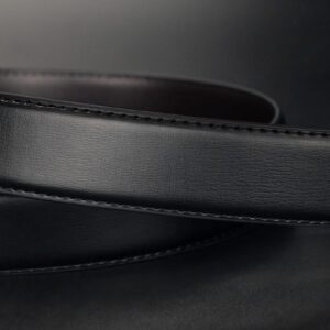 Alphyly Neries Men Black Leather Belt, Men's Casual Dress Belt For Suits, Jeans, Uniform, Work Business Belt For Men