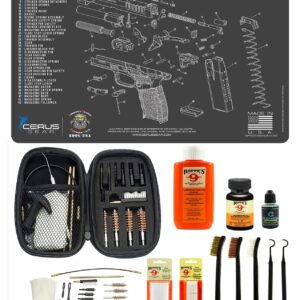 Range Warrior 27 Pc Gun Cleaning Kit - Compatible with Staccato - Schematic (Exploded View) Mat, Range Warrior Universal .22 9mm - .45 Kit & Tac Book Accessories Set