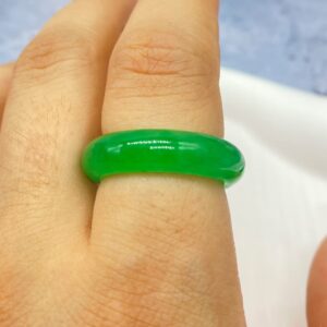 ZZ ZINFANDEL Jade Rings for Women Good Luck Jade Ring Green Jade Rings Jewelry Size5-10 (7)