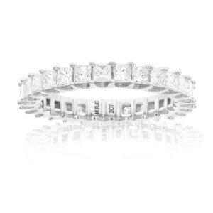 vir jewels 2 cttw diamond eternity ring for women, princess cut diamond wedding band in 14k white gold prong set, size 6