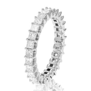 Vir Jewels 2 cttw Diamond Eternity Ring for Women, Princess Cut Diamond Wedding Band in 14K White Gold Prong Set, Size 6