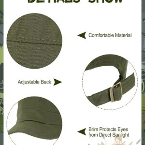 8 Pcs Military Style Caps for Men Cadet Army Adjustable Unisex Washed Cotton Cadet Hat for Women (Classic Style)