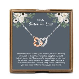 okeych sister in law gift from sister, groom sister necklace, sister in law birthday gift, sister in law to be necklace, bonus sister gift, wedding gift engagement gift (sister in law necklace)