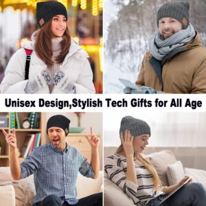 Bluetooth Beanie,Wireless Beanie Headphones Hat Unique Christmas Tech Gifts for Men Women Him Adults Teen Boys Girls (Black)