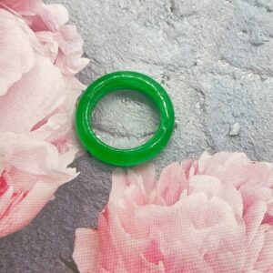 ZZ ZINFANDEL Jade Rings for Women Good Luck Jade Ring Green Jade Rings Jewelry Size5-10 (7)