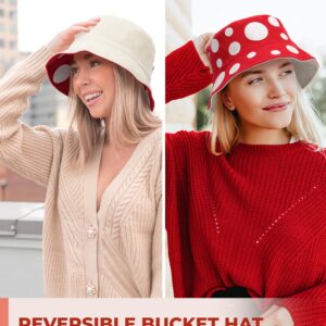 Shrumiez Red Mushroom Hat - Mushroom Bucket Hat for Mario Toad Toadstool Toadette Rave Cosplay Costume Outfit Adult Women Men