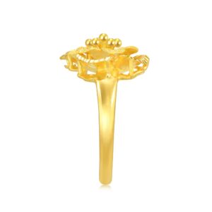 CHOW SANG SANG 999.9 24K Solid Gold Price-by-Weight 7.11g Gold Flower Ring for Women and Wedding Occasion 86577R | Size Adjustable