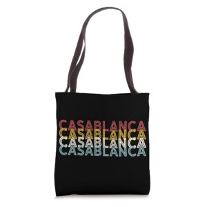 famous city 70's retro usa - vintage casablanca tote bag