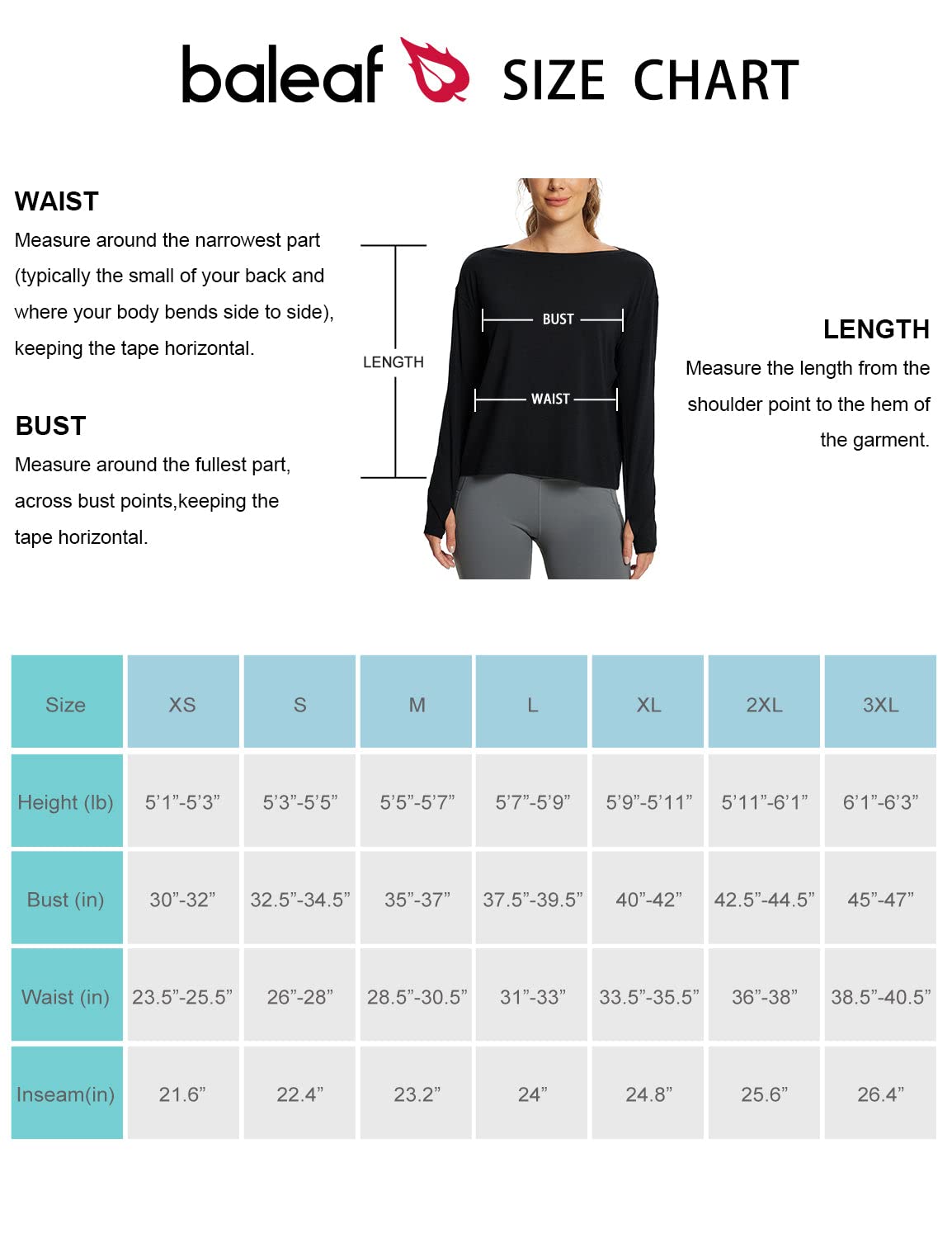 BALEAF Workout Shirts for Women Loose Fit Long Sleeve Tee Shirts Athletic Activewear Yoga Tops with Thumb Hole Black L