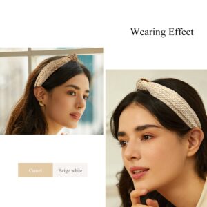 Ivyu Straw Headbands for Women - No Slip Fashion Cute Braided Top Knot Summer Beach Accessories