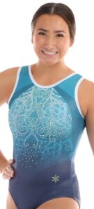 snowflake designs cerulean sky leotard (adult medium)