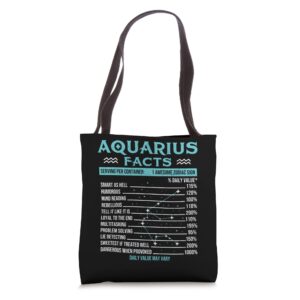 aquarius facts - zodiac sign horoscope birthday astrology tote bag