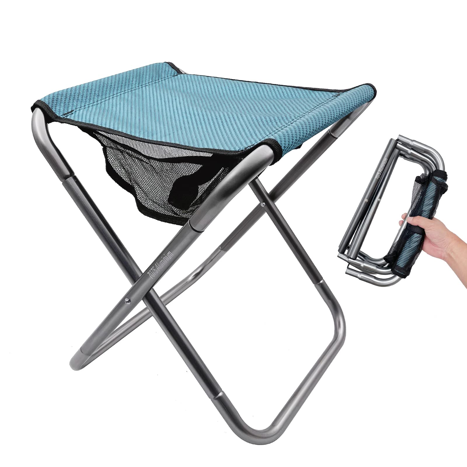 LYHLYA Camping Stool, Portable Folding Stool Large Size Camping Stool for Adults Supports up to 240 lbs