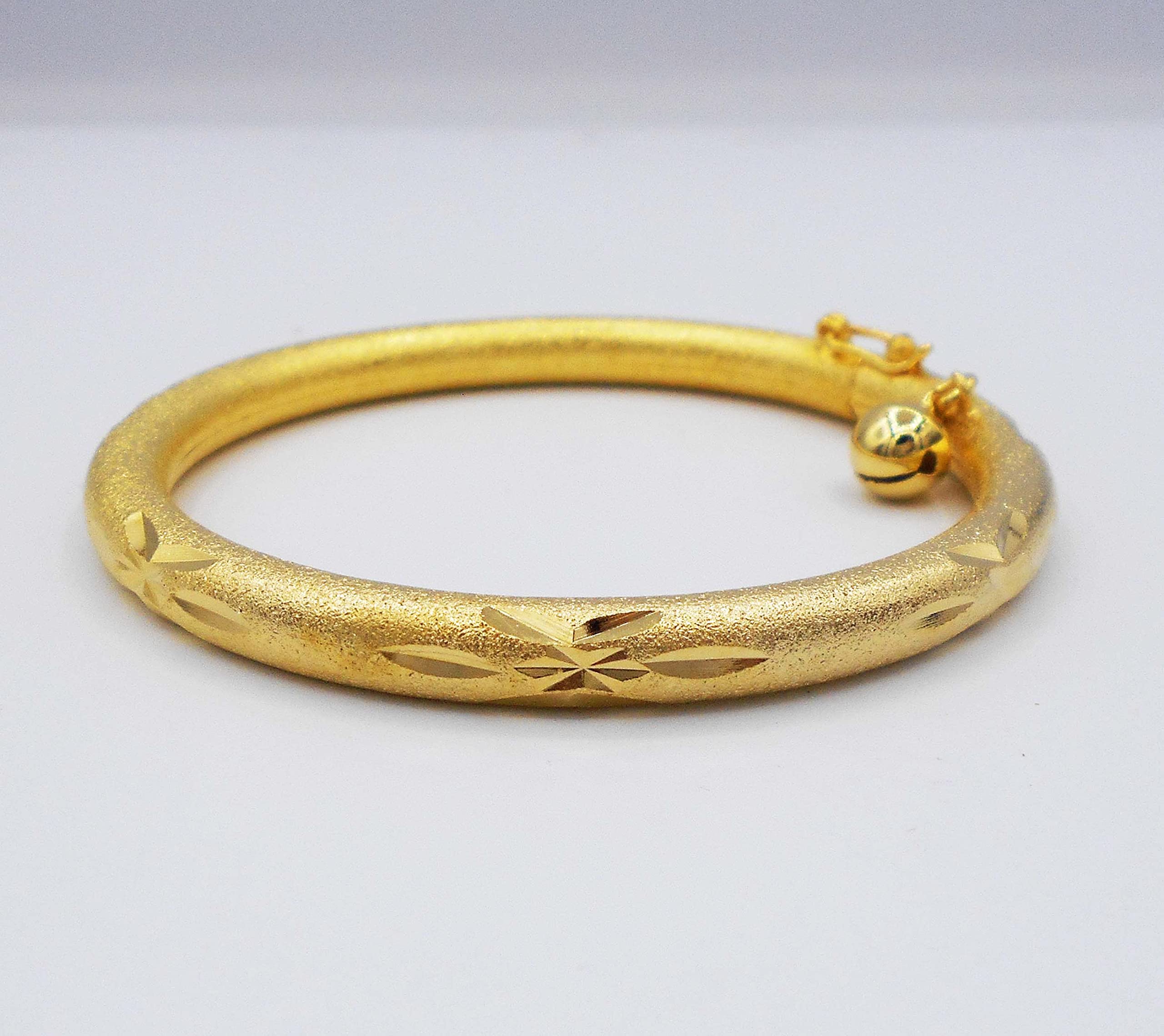 Arrawana77 Bangle Gold Plated 23K 24k Thai Baht Yellow Gold Filled Bracelet Women Jewelry form Thailand