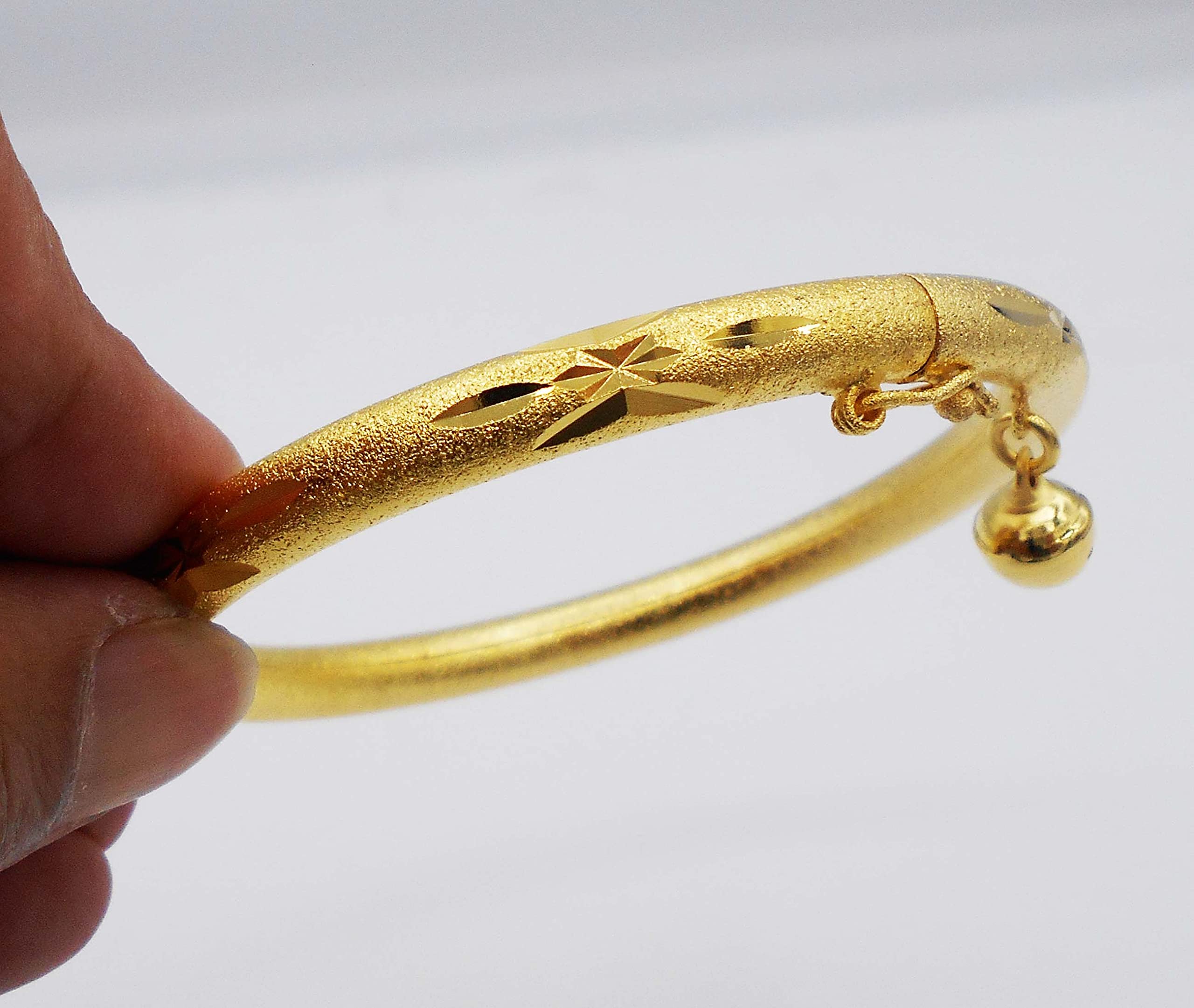 Arrawana77 Bangle Gold Plated 23K 24k Thai Baht Yellow Gold Filled Bracelet Women Jewelry form Thailand