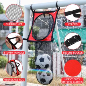 Soccer Target Goal Net and Soccer Ball Bag: 3 in 1 Top Bins Target Goal and Equipment Bag, Multi-Sport Target Net Easy to Attach and Detach to The Goal for Shooting Accuracy Training