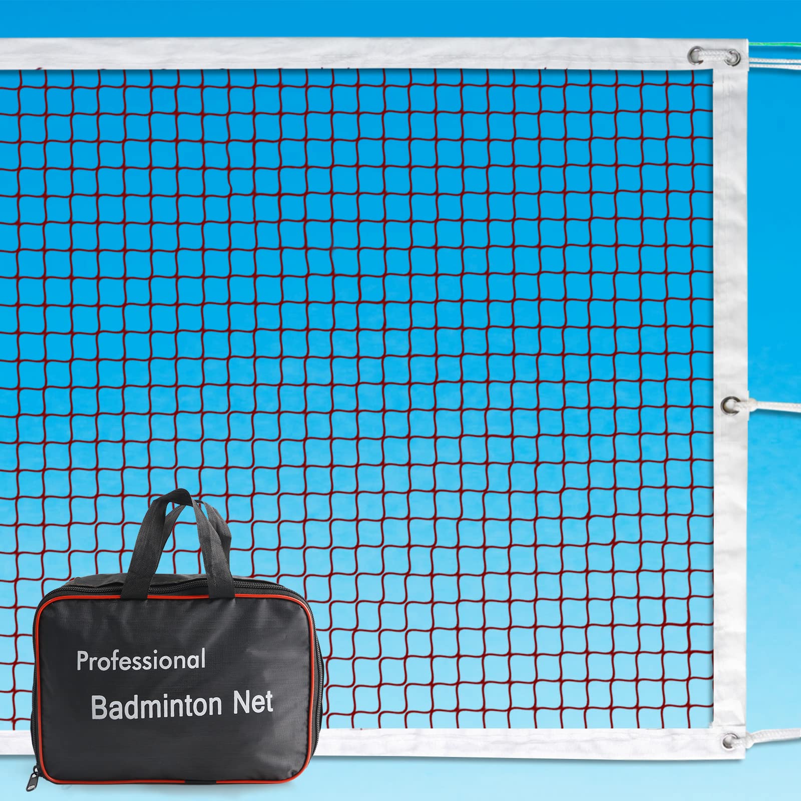 Badminton Net, Badminton Net for Backyard, Badminton Net Portable, Indoor Outdoor Badminton Volleyball Nets with Steel Cable, Professional Badminton Net Replacement for Beach, Schoolyard, 20FT x 2.5FT