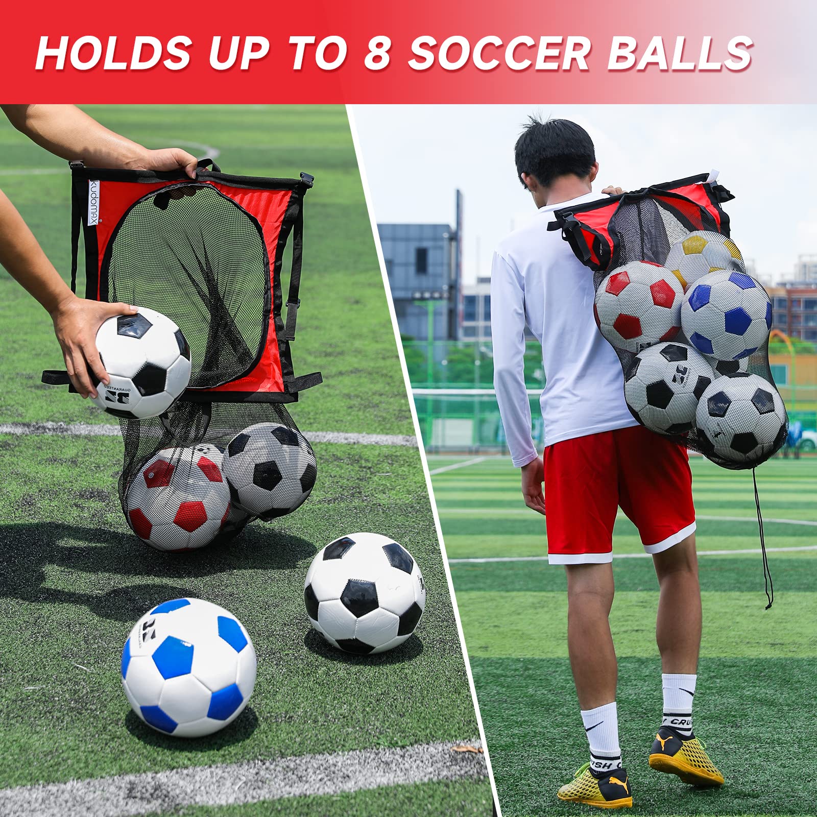 Soccer Target Goal Net and Soccer Ball Bag: 3 in 1 Top Bins Target Goal and Equipment Bag, Multi-Sport Target Net Easy to Attach and Detach to The Goal for Shooting Accuracy Training