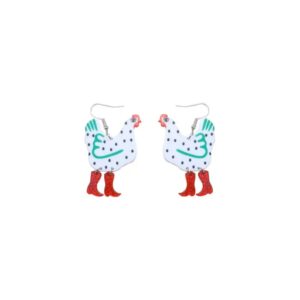 cute big rooster chicken acrylic drop dangle earrings for women girls