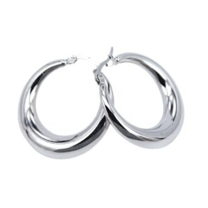 moon round creole hoop earrings for women 925 sterling silver statement fine jewelry female gifts fashion