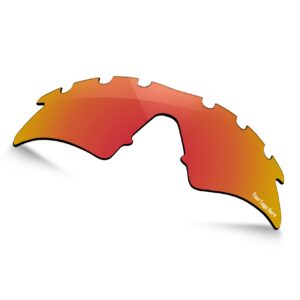 trushell replacement lenses for oakley m frame sweep vented sunglass - customized fire red