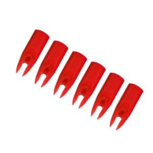 lamehfyo 50 pack archery arrow nocks plastic nocks replacement arrow tail glue on 7mm arrow shaft archery nocks for diy arrows end accessory (red)