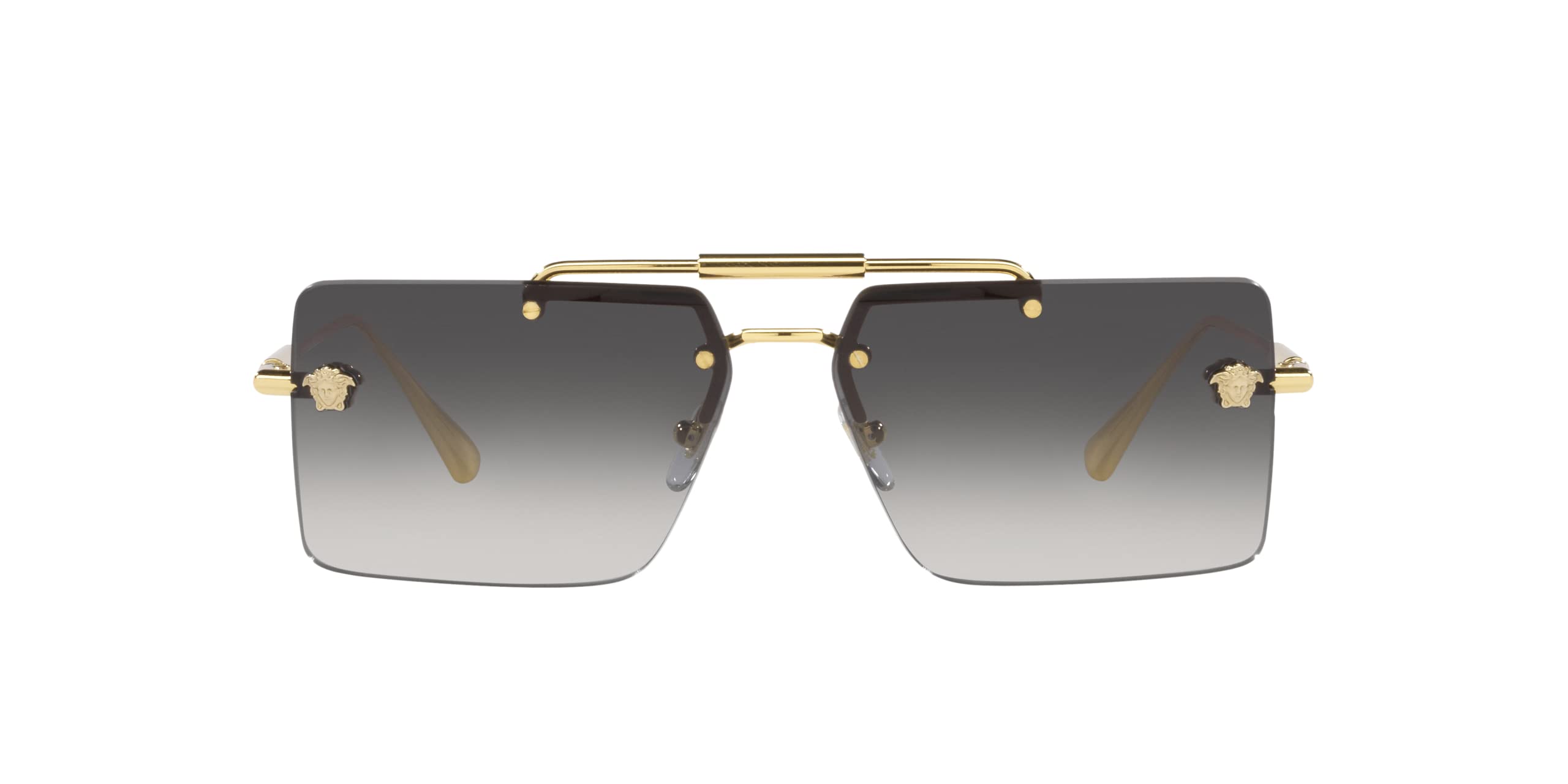 Versace Woman Sunglasses Gold Frame, Grey Gradient Lenses, 60MM