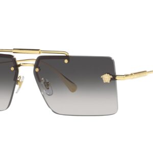 Versace Woman Sunglasses Gold Frame, Grey Gradient Lenses, 60MM