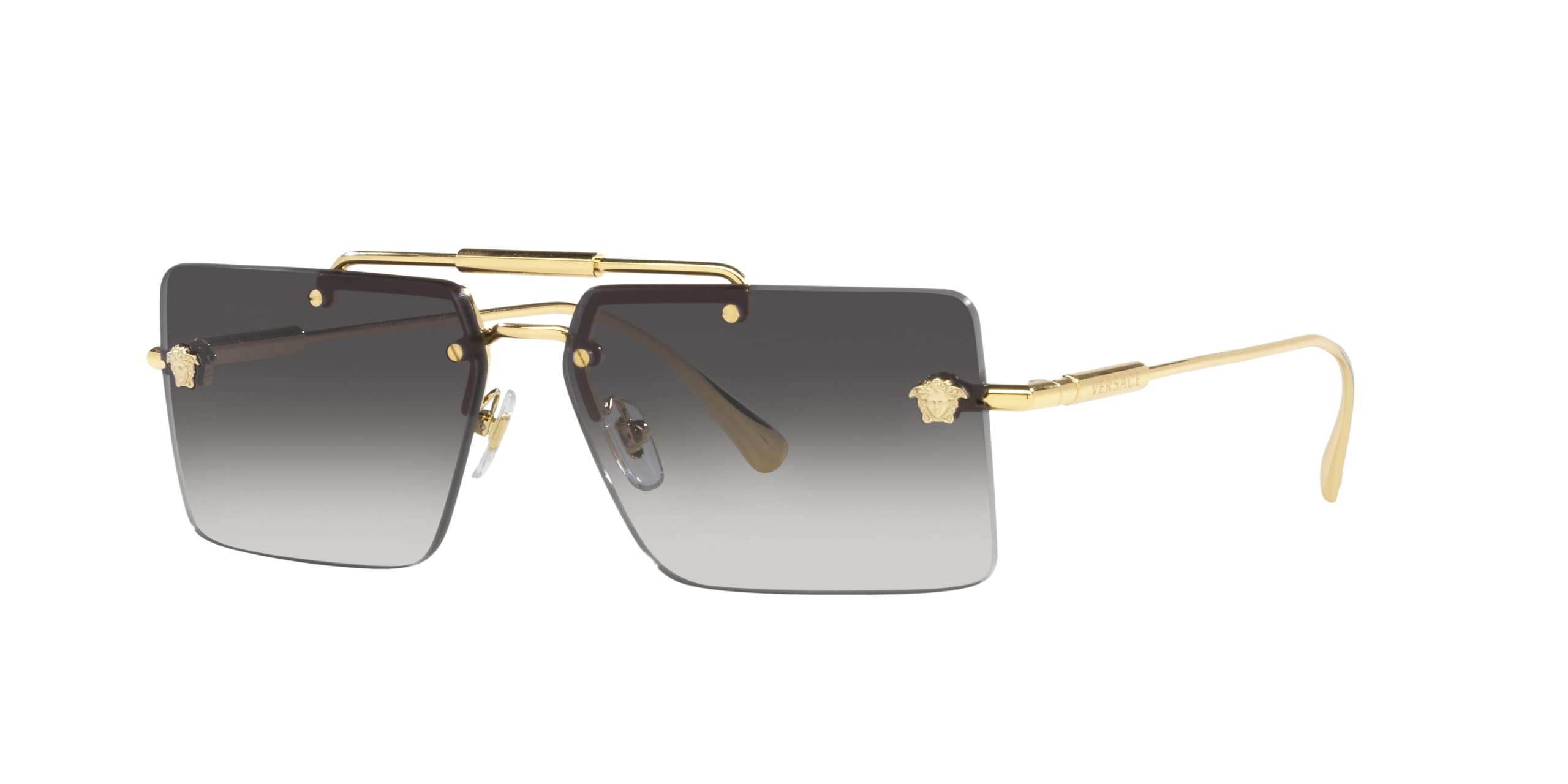 Versace Woman Sunglasses Gold Frame, Grey Gradient Lenses, 60MM