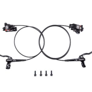 Cyclon MTB Hydraulic Disc Brakes Set, Black/Red Aluminum Alloy Hydraulic Brakes for Mountain Bike Left Front 1000mm Right Rear 1700mm Hydraulic Bicycle Brakes with is/PM Adapter Fit 160mm Rotor