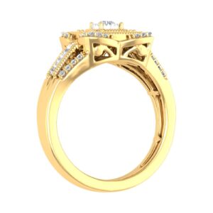 FINEROCK 1/2 Carat Diamond Engagement Ring Band in 10K Yellow Gold (Ring Size 11)