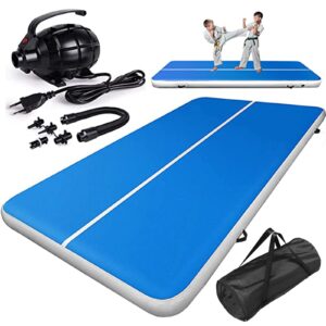 erweater 20ftx6.6ftx 8inch air gymnastics track matthickness, gymnastics tumbling air mat inflatable tumble track, for tumble/gym/training/yoga/exercise/cheerleading/water, with electric air pump